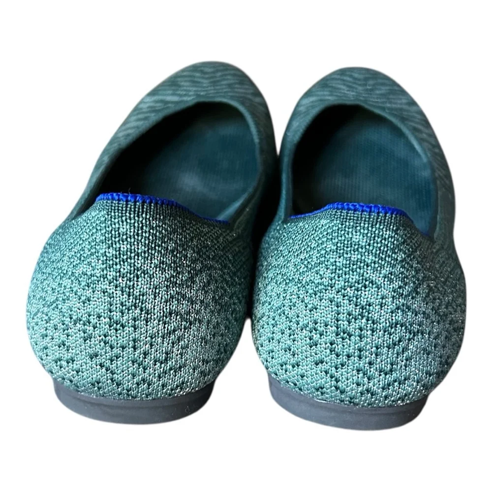 Rothy’s | Shoes | Rothys The Square Flats Metallic Mirage Zebra Green ...